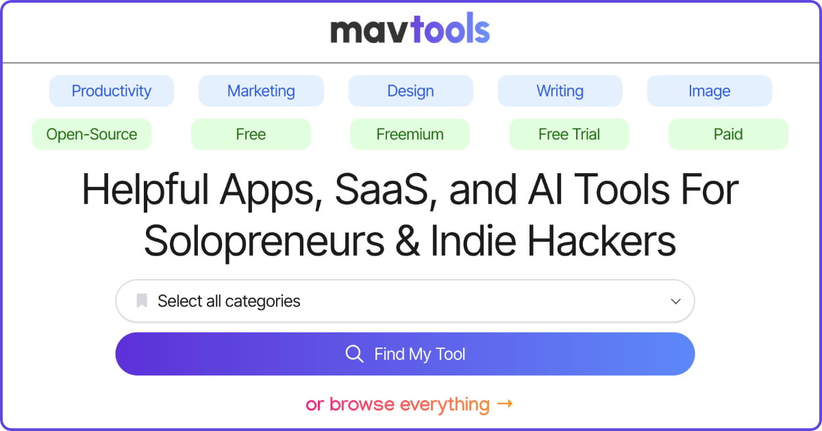 MavTools | Helpful Apps, SaaS and AI Tools for Solopreneurs